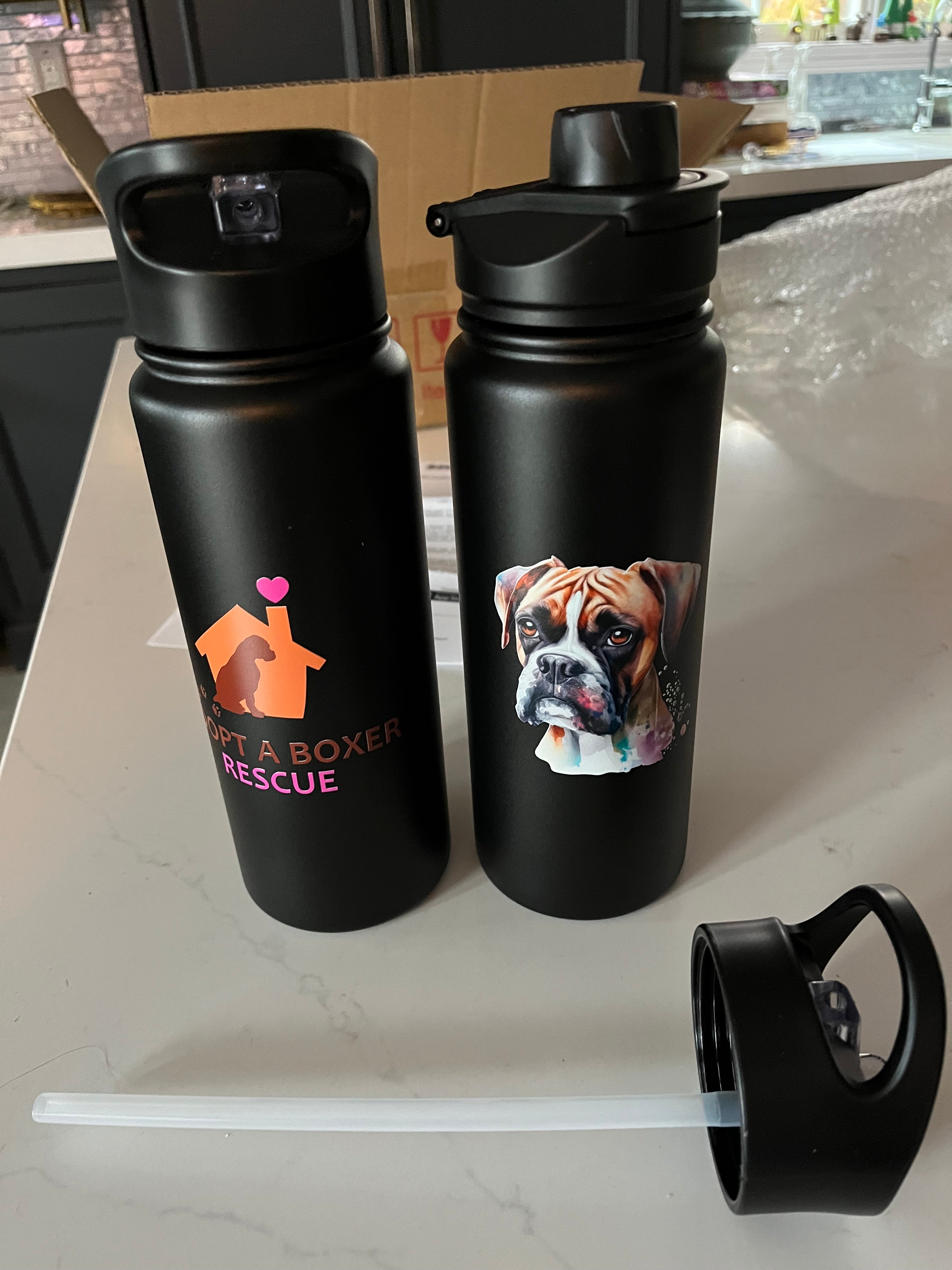 24 oz stainless steel water bottles – Adopt a Boxer Rescue